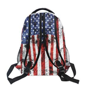 American Flag Print Backpack Patriotic USA School Bookbag for Boys Girls Computer Backpacks Book Bag Travel Hiking Camping Daypack