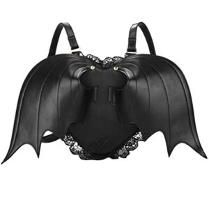 makerfire novelty black bat wings backpack wing gothic goth punk lace lolita bag