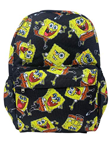 SpongeBob SquarePants 16 Inches Large Allover Print Backpack with Laptop Sleeve