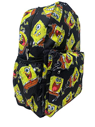 SpongeBob SquarePants 16 Inches Large Allover Print Backpack with Laptop Sleeve