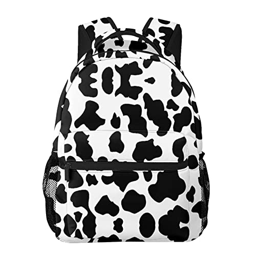 Gelxicu Cute Cow Print Backpack for Teen Girls Boys Cow Print Backpack Travel Bookbag Laptop Casual Daypack