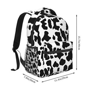 Gelxicu Cute Cow Print Backpack for Teen Girls Boys Cow Print Backpack Travel Bookbag Laptop Casual Daypack