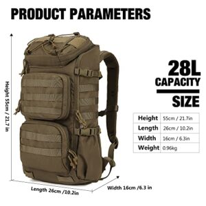 Mardingtop 28L+75L Molle Hiking Tactical Backpack Khaki