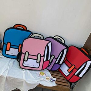 caralin Creative Women 2D Drawing Backpack Cartoon School Bag Teenager Girls Daypack School Daypack