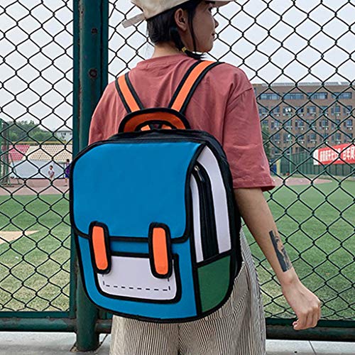 caralin Creative Women 2D Drawing Backpack Cartoon School Bag Teenager Girls Daypack School Daypack