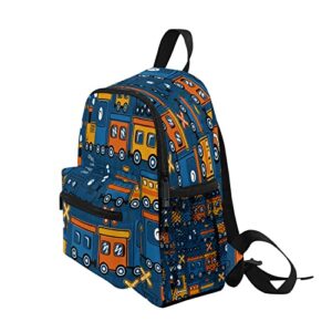 Funny Steam Train Toddler Backpack for Boy's/Girl's Cute Children Kindergarten School Book Bag with Chest Strap Cartoon Train