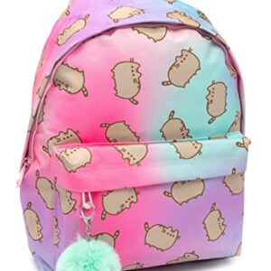 Pusheen Backpack Cat Pom Pom Keyring Pink Rucksack 16”