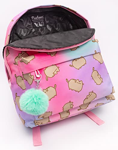 Pusheen Backpack Cat Pom Pom Keyring Pink Rucksack 16”