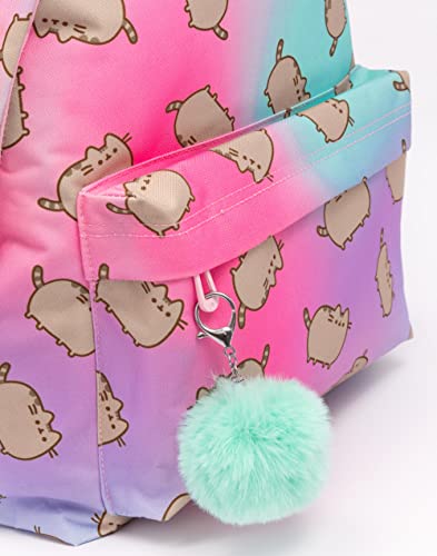 Pusheen Backpack Cat Pom Pom Keyring Pink Rucksack 16”