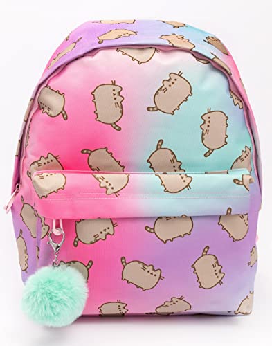 Pusheen Backpack Cat Pom Pom Keyring Pink Rucksack 16”