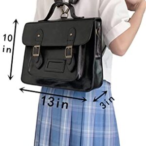 Duwseal Unisex Wednesday Addams Backpack Wednesday school bag Black Leather Adjustable Backpack (Wednesday, onesize)