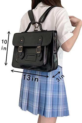 Duwseal Unisex Wednesday Addams Backpack Wednesday school bag Black Leather Adjustable Backpack (Wednesday, onesize)