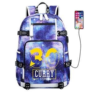 jaja sc30 basketball player multi-function backpack men and women travel student schoolbag fans (blue), large size