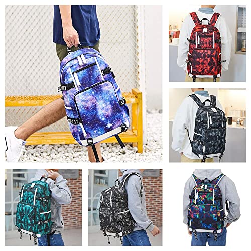 JaJa SC30 Basketball player multi-function backpack men and women travel student schoolbag Fans (blue), large size