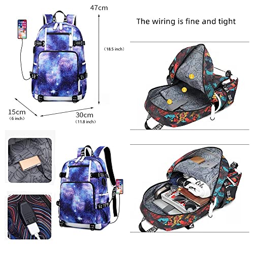 JaJa SC30 Basketball player multi-function backpack men and women travel student schoolbag Fans (blue), large size