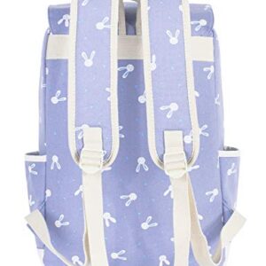 Leaper Bunny Backpack Laptop Backpack Rabbit Bag School Bag Satchel Purple L