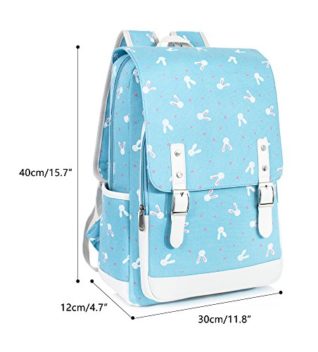 Leaper Bunny Backpack Laptop Backpack Rabbit Bag School Bag Satchel Purple L