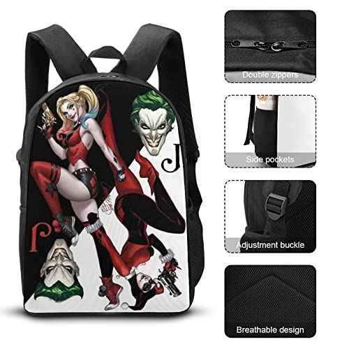 Backpack 3-Piece Set BookBags Study School Bag Lunch Bags Tote Bag and Pencil Bag Set, One Size