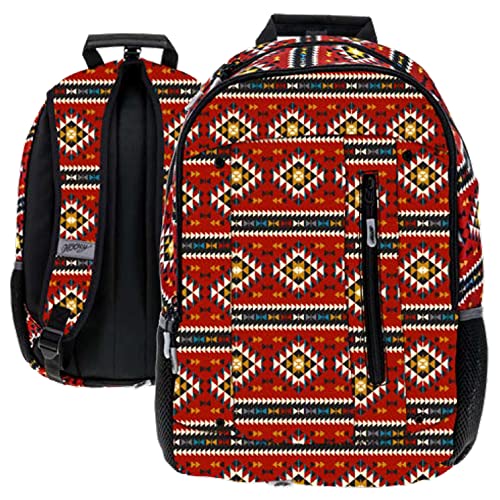 HOOEY Rockstar 20 Liter School Hiking Backpack Rain Cover Hat Strap Laptop Sleeve Hydro Pockets (Red/Black)