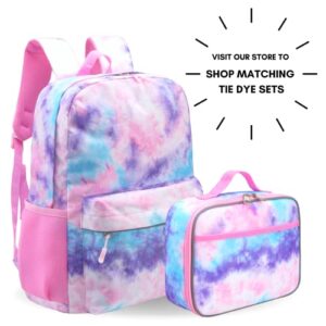 Fenrici Kids Backpack for Girls, Teens Recycled School Bag With Padded Laptop Compartment, Ideal for Everyday Use and Travel - 17 Inches (Pink Tie Dye)