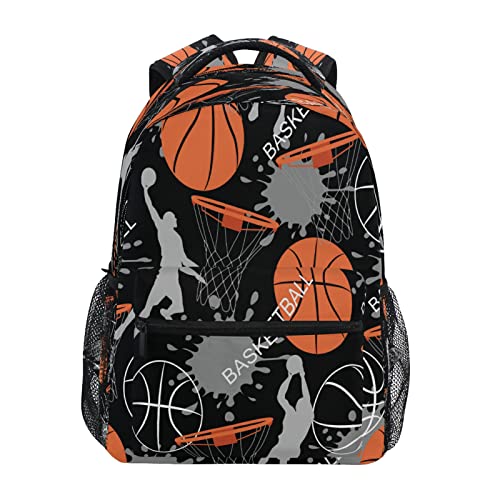 Sport Man Basketball School Backpack for Girls Boys Kids Laptop Backpack Travel Camping Daypack