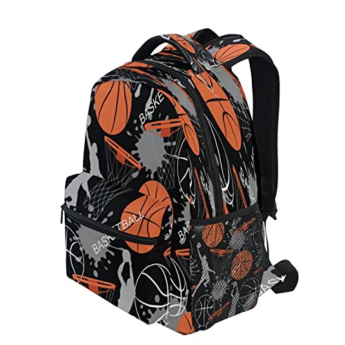 Sport Man Basketball School Backpack for Girls Boys Kids Laptop Backpack Travel Camping Daypack