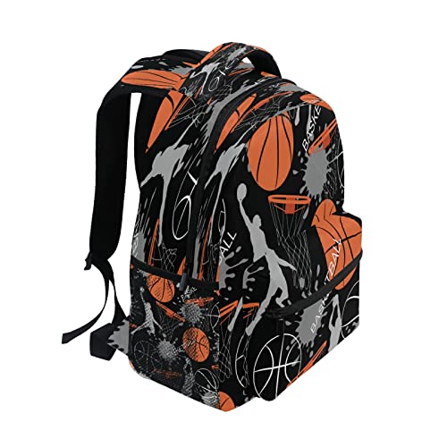 Sport Man Basketball School Backpack for Girls Boys Kids Laptop Backpack Travel Camping Daypack