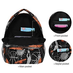 Sport Man Basketball School Backpack for Girls Boys Kids Laptop Backpack Travel Camping Daypack