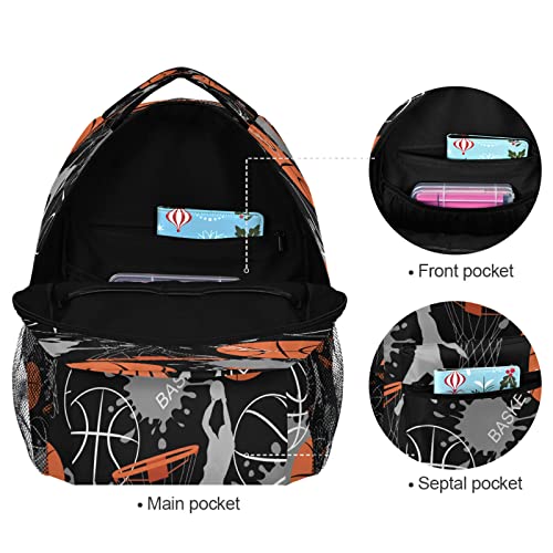 Sport Man Basketball School Backpack for Girls Boys Kids Laptop Backpack Travel Camping Daypack