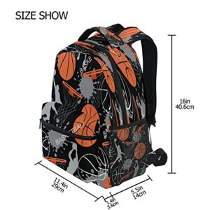 Sport Man Basketball School Backpack for Girls Boys Kids Laptop Backpack Travel Camping Daypack