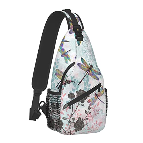 Dragonfly Large Sling Backpack Crossbody Sling Bag for Women Chest Bag Travel Hiking Daypack