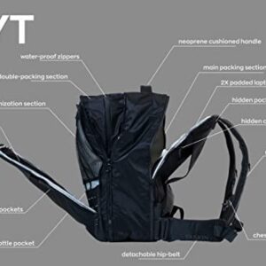 Taskin NEW FLYT | Expandable Large Travel Backpack w/ Laptop Section & Waterproof Zippers | 26L/45L Capacity