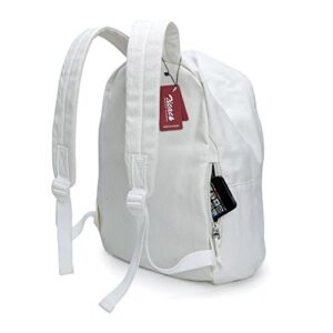 Zicac Unisex DIY Canvas Backpack Daypack Satchel Backpack(Natural White)