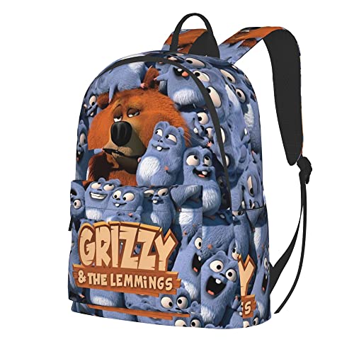 Grizzy and The Lemmings Backpack for Men Women Casual Daypack Travel Laptop Backpack Multifunction Bag 16 inch（style2）