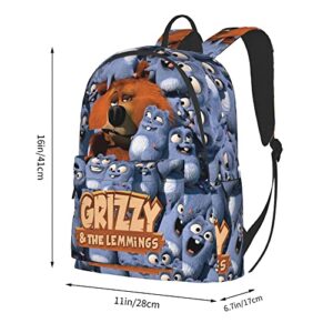 Grizzy and The Lemmings Backpack for Men Women Casual Daypack Travel Laptop Backpack Multifunction Bag 16 inch（style2）