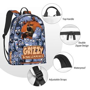 Grizzy and The Lemmings Backpack for Men Women Casual Daypack Travel Laptop Backpack Multifunction Bag 16 inch（style2）