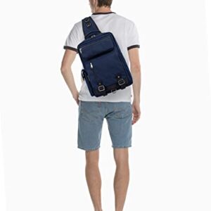 Messenger Bag for Men Canvas Sling Bag Crossbody Backpack Laptop Shoulder Bag Hiking Daypacks Casual Tactical Travel School (Dark blue-D)