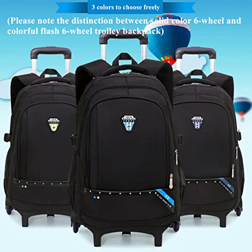 Cool Colorful Wheels Large Capacity Trolley Backpack Elementary School Rolling Bookbag for Teen Boys