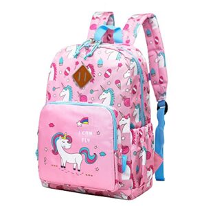 powofun kids backpack school bag children water-resistant cute cartoon travel rucksack backpack for kindergarten boys girls with chest buckle