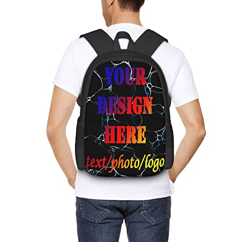 Imyyciml Custom Backpack Personalized Schoolbag Bookbag Add Your Photo Design Your Personal Backpack For Family, 16.9 X 12.6 X 5.5 In