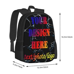 Imyyciml Custom Backpack Personalized Schoolbag Bookbag Add Your Photo Design Your Personal Backpack For Family, 16.9 X 12.6 X 5.5 In