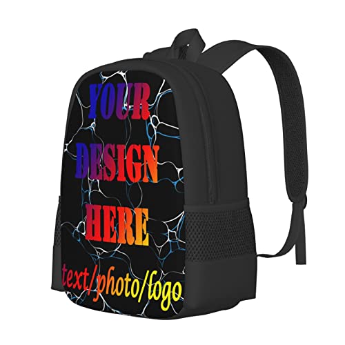 Imyyciml Custom Backpack Personalized Schoolbag Bookbag Add Your Photo Design Your Personal Backpack For Family, 16.9 X 12.6 X 5.5 In