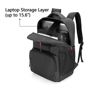 samdew Portable Printer Bag Backpack Compatible with HP OfficeJet 200/250, HP Tango/Tango X, Mobile Printer Carrying Case with Laptop Layer(up to 15.6") & USB Cable, for Travel & Business, Bag Only