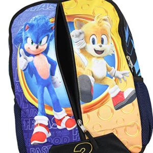 Sonic The Hedgehog Backpack Sonic And Tails 2 Fast Molded 16" Backpack Tote Bag