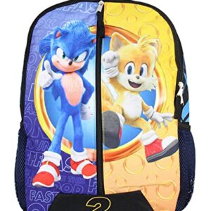 Sonic The Hedgehog Backpack Sonic And Tails 2 Fast Molded 16" Backpack Tote Bag