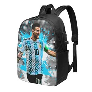 king of argentina #10 messi classic 17 inch laptop backpack large capacity college backpacks school bookbags for women men