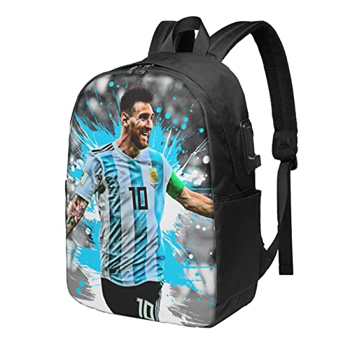 King Of Argentina #10 Messi Classic 17 Inch Laptop Backpack Large Capacity College Backpacks School Bookbags For Women Men