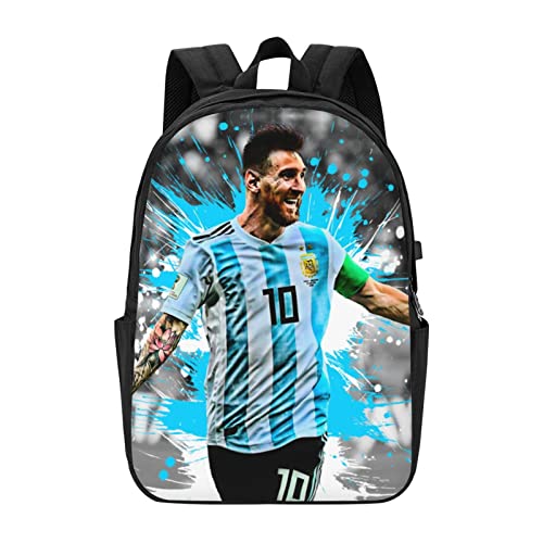 King Of Argentina #10 Messi Classic 17 Inch Laptop Backpack Large Capacity College Backpacks School Bookbags For Women Men