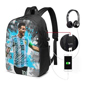 King Of Argentina #10 Messi Classic 17 Inch Laptop Backpack Large Capacity College Backpacks School Bookbags For Women Men