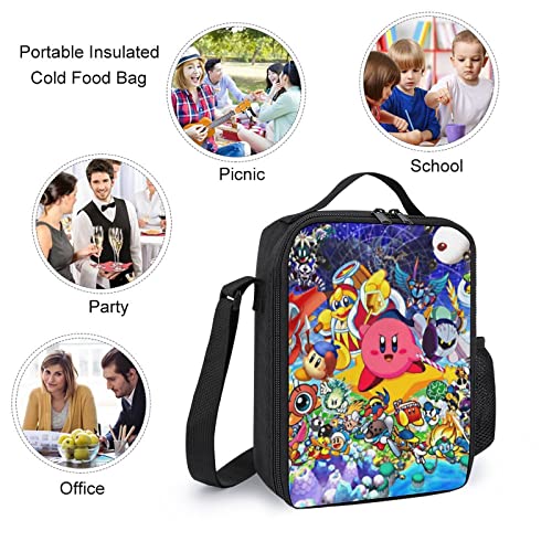 Mayeec Kir-By 3 Piece Backpack Set, Fashion Schoolbag with Lunch Box and Pencil Bag, 3D Print Laptops Bag Bookbag for Boys Girls